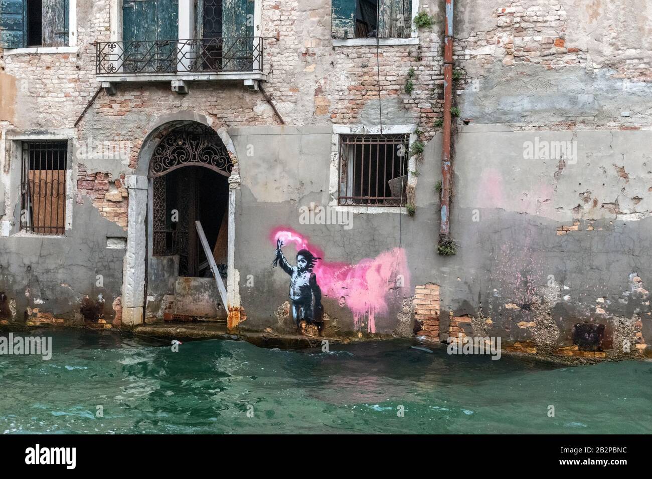 Banksy's migrant child mural, Dorsoduro district, Venice, italy, 2019 ...