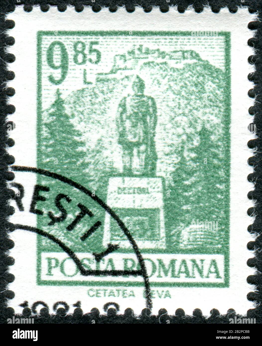 ROMANIA - CIRCA 1972: A stamp printed in Romania, depicted Fortress of ...