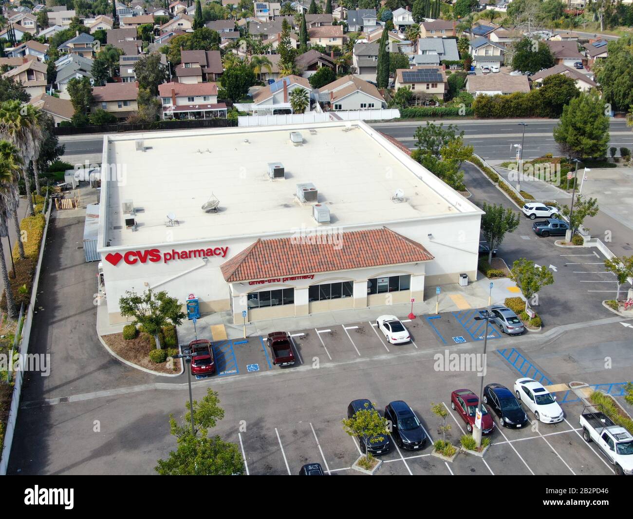 Aerial view of CVS Pharmacy Retail Location. CVS is the Largest ...