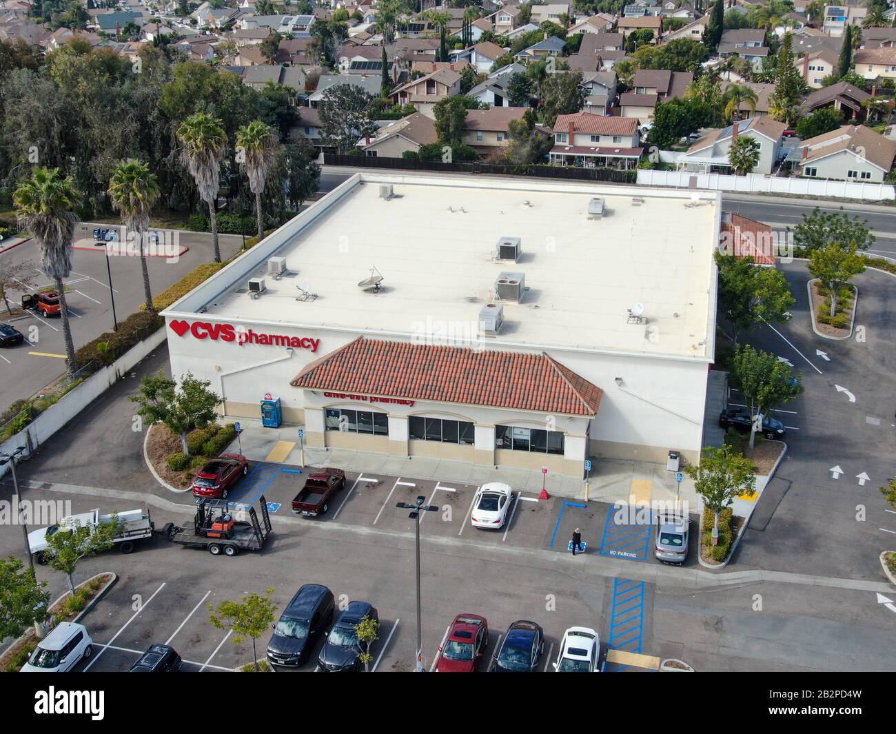 Aerial view of CVS Pharmacy Retail Location. CVS is the Largest ...