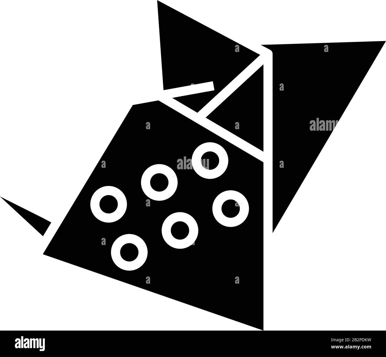 Origami black icon, concept illustration, vector flat symbol, glyph ...
