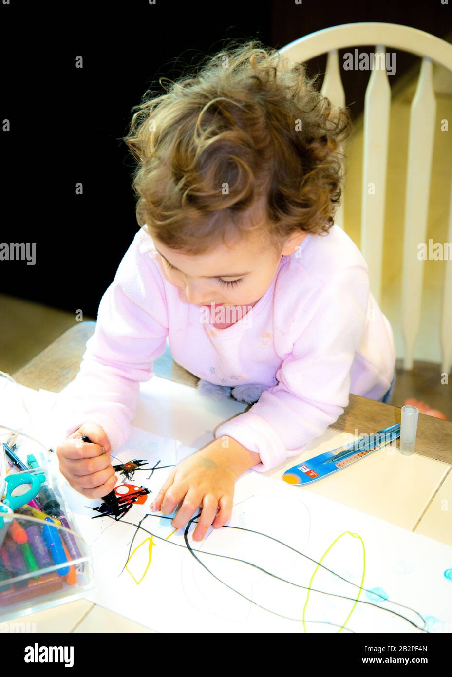 Overhead view child drawing hi-res stock photography and images - Alamy
