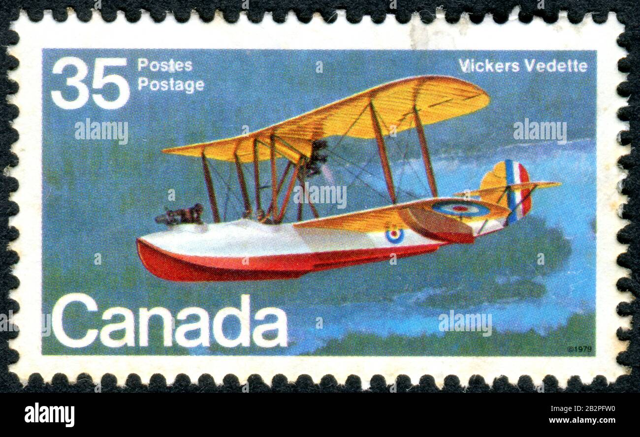 CANADA - CIRCA 1979: A stamp printed in Canada, depicts the Flying Boat ...