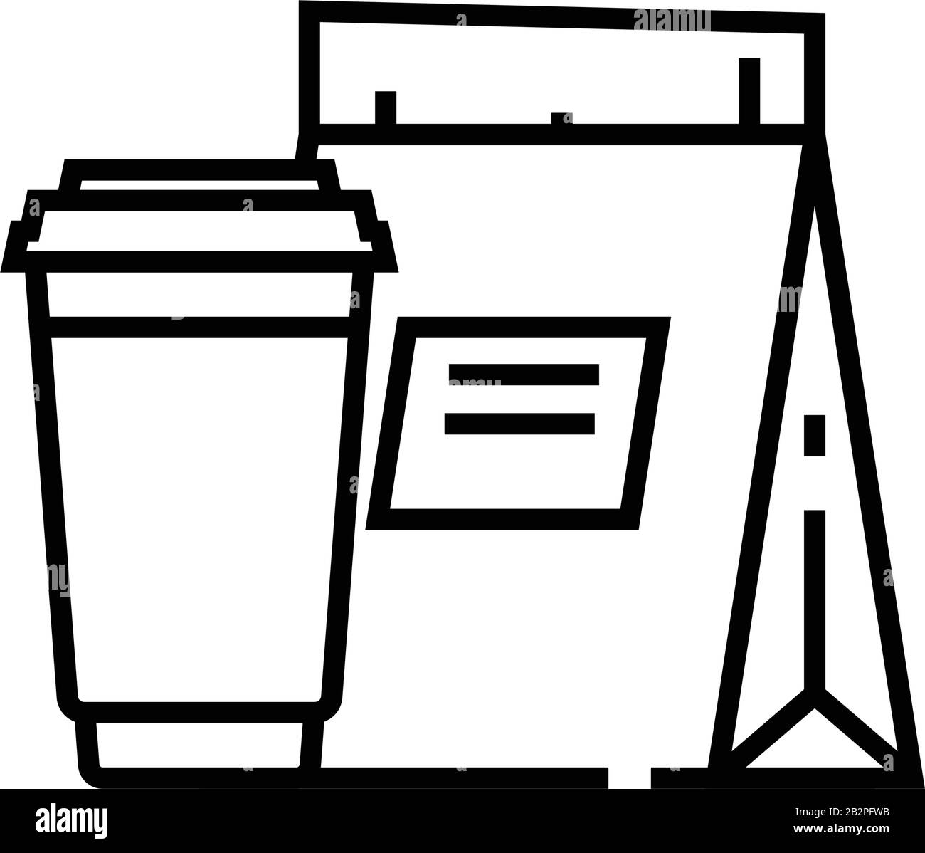 Takeout food line icon, concept sign, outline vector illustration ...