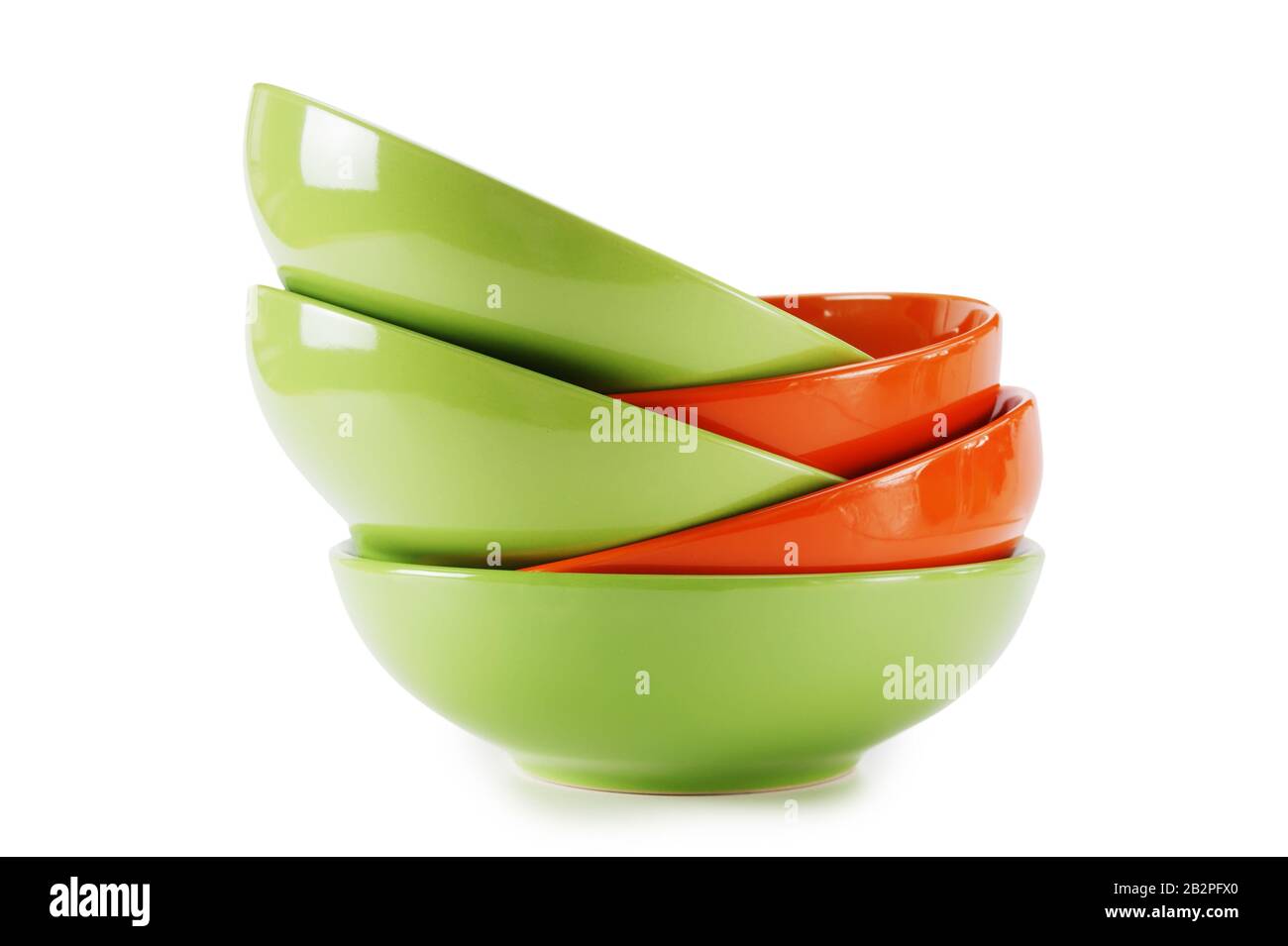 stack of clean empty plates isolated on white background Stock Photo ...