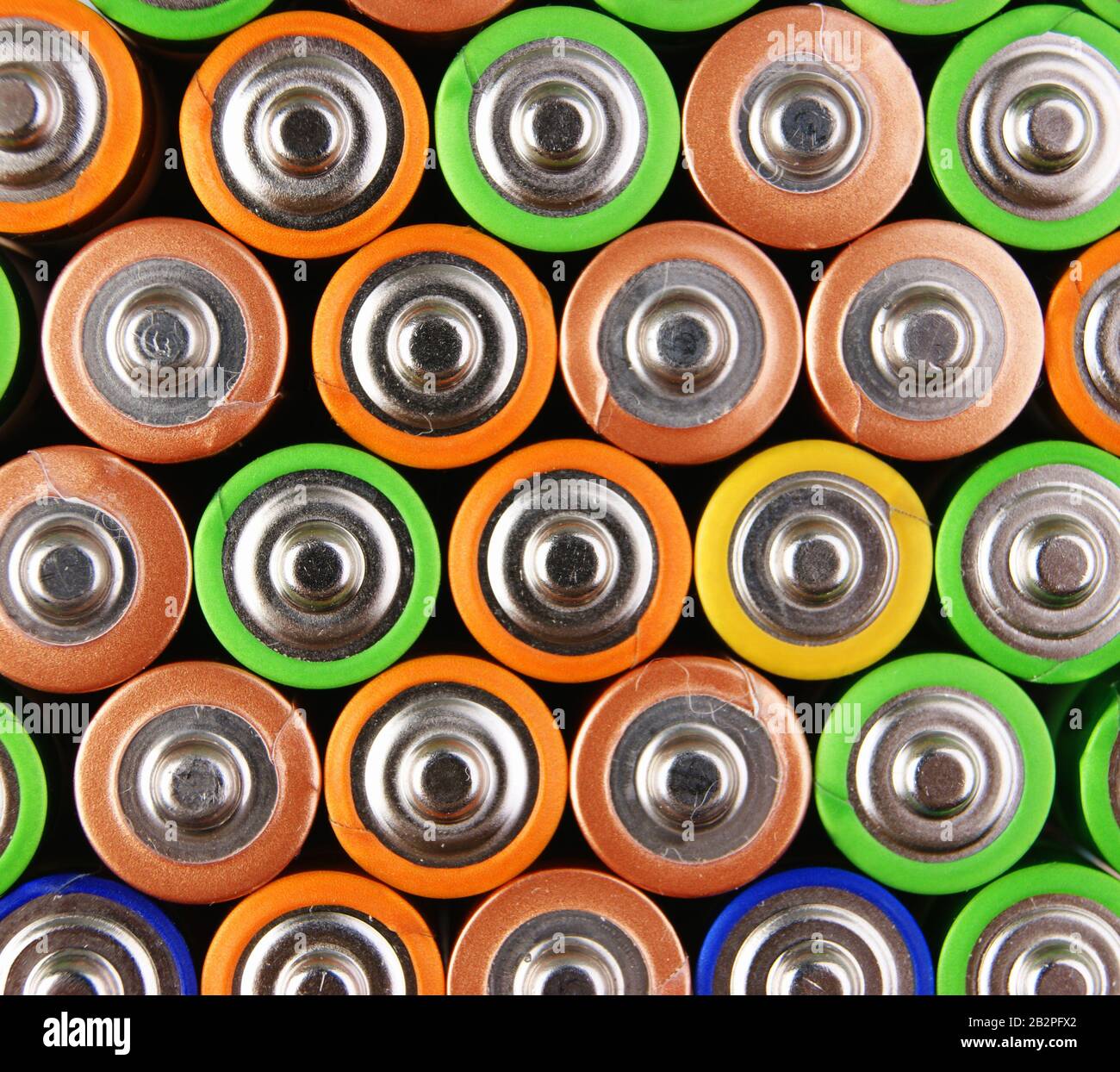 top view of the portable batteries Stock Photo - Alamy
