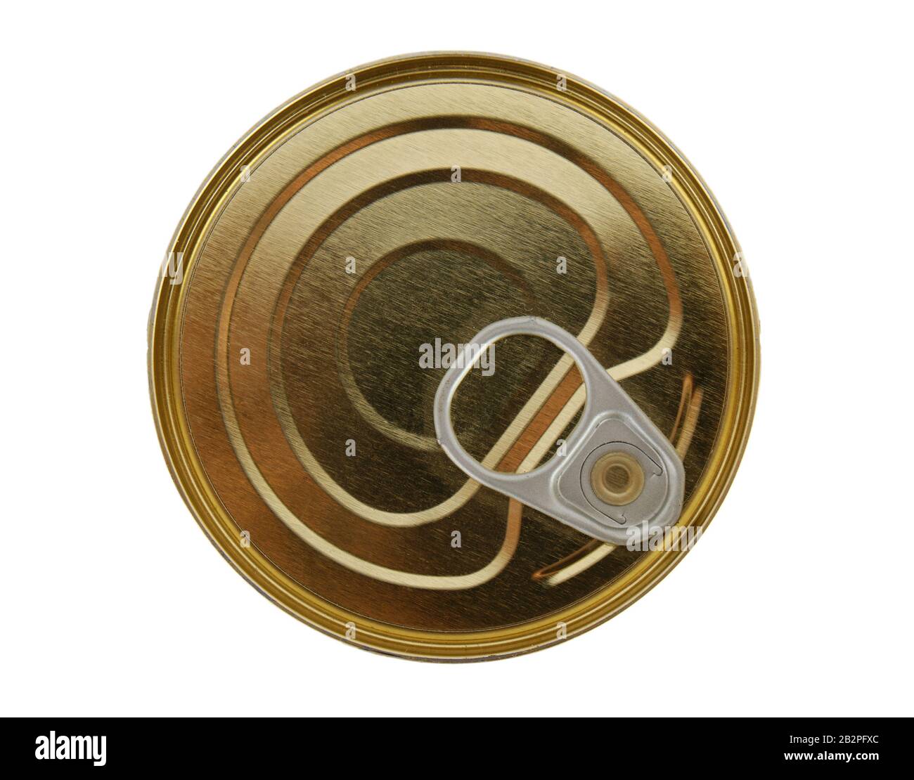 Top view of a can with key isolated on white background Stock Photo - Alamy