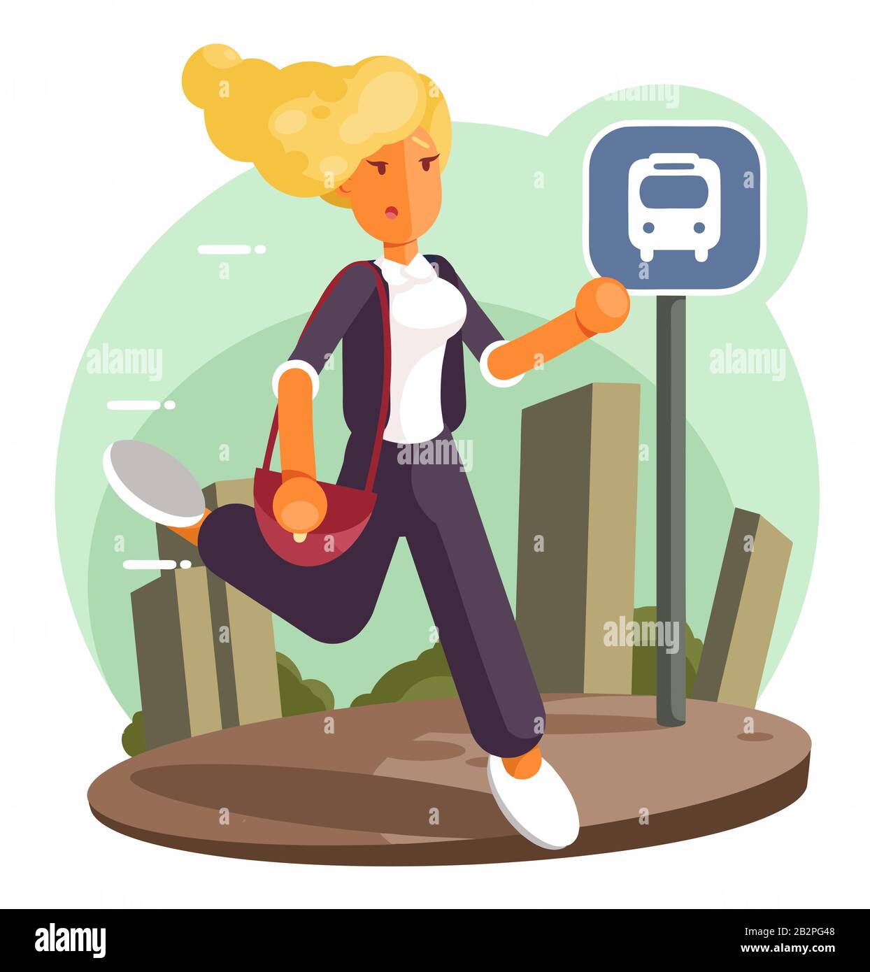Business woman running and hurry up. Flat design style illustration Stock Vector Image & Art - Alamy