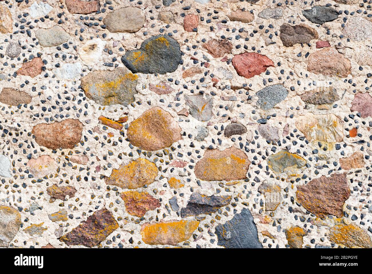 Handmade stone wall texture. Colorful medieval castle wall background ...