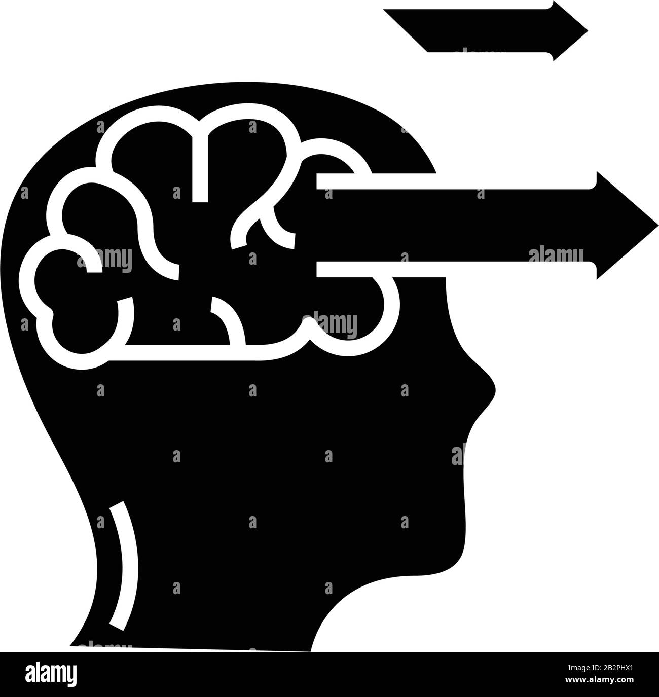 Mind directions black icon, concept illustration, vector flat symbol ...