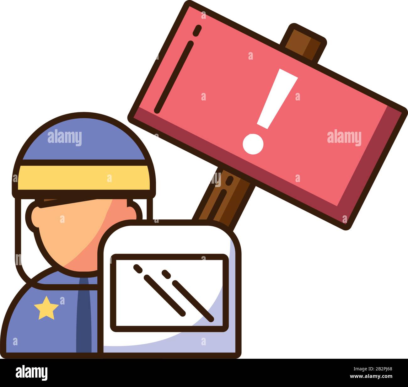 police riot officer in uniform with shield vector illustration design ...