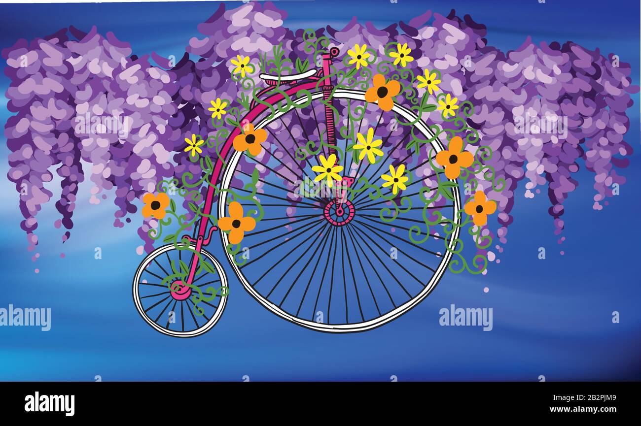 modern bicycle on abstract background and textured leaves Stock Vector ...