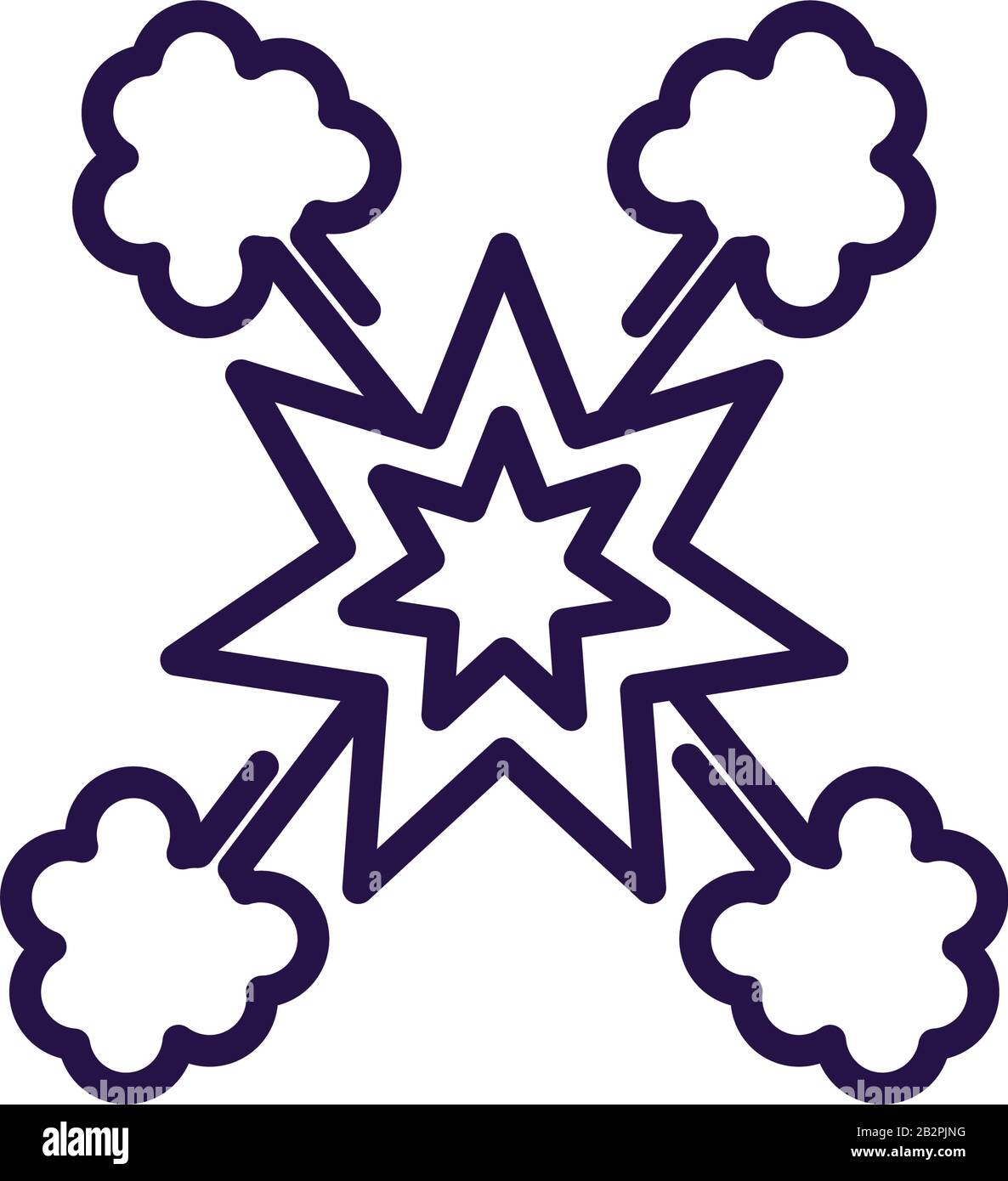 star boom bang over white background, line style icon, vector ...