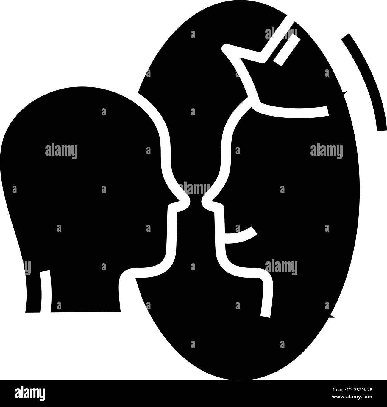 Mirror reflection black icon, concept illustration, vector flat symbol ...