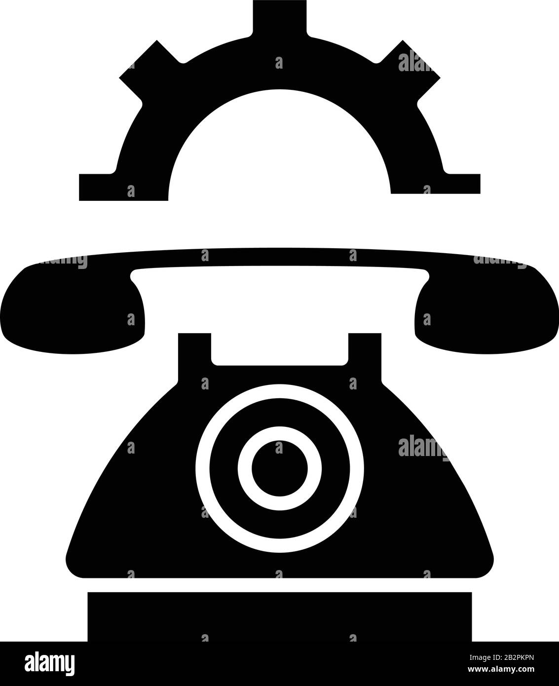 Phone settings black icon, concept illustration, vector flat symbol ...