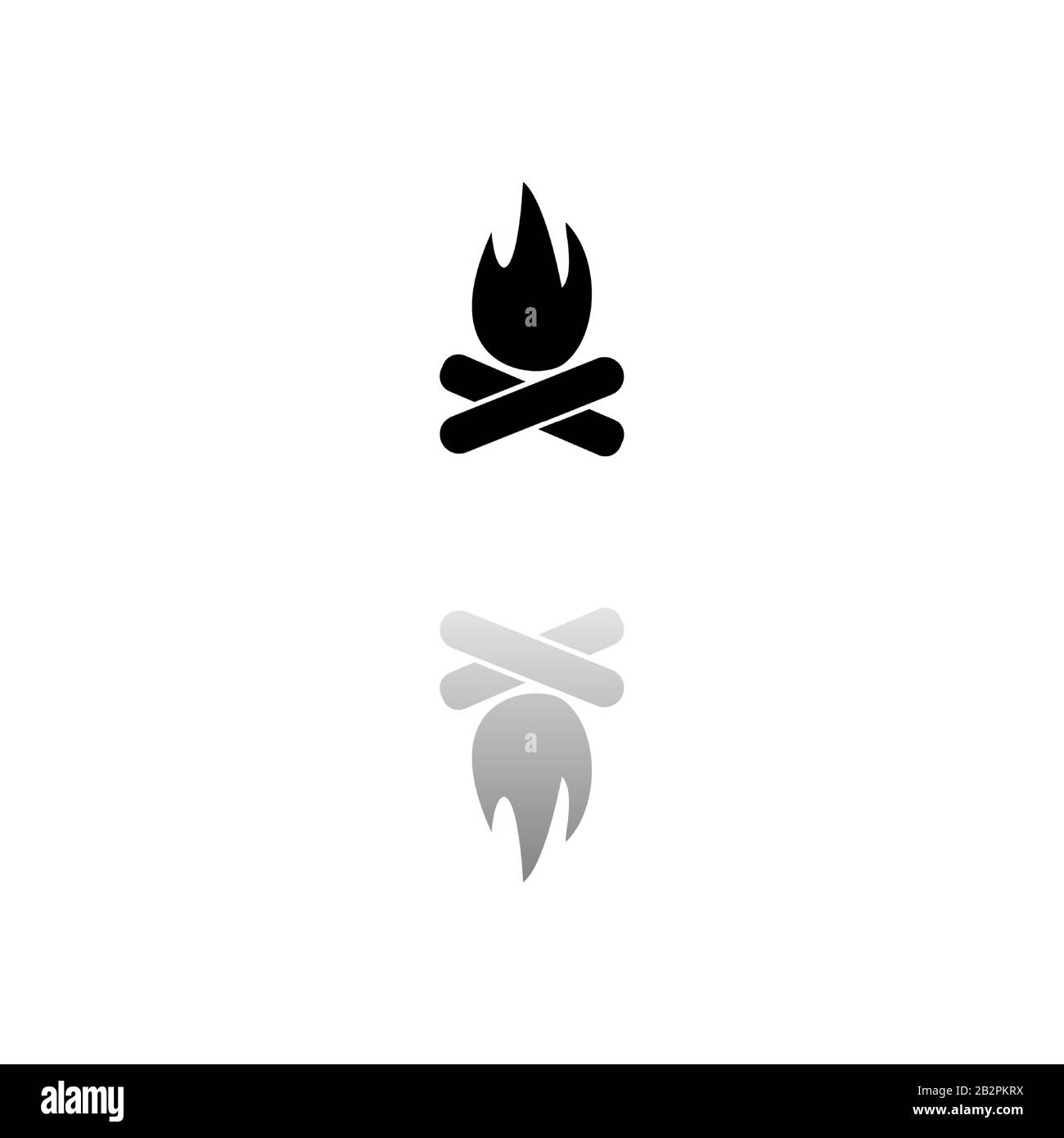 Bonfire. Black symbol on white background. Simple illustration. Flat ...