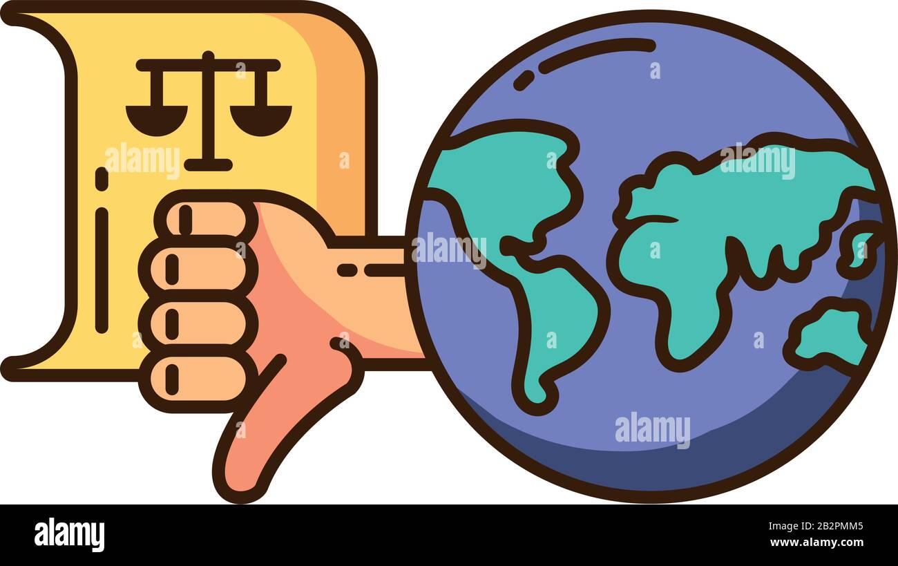 planet earth with protest icons on white background vector illustration ...
