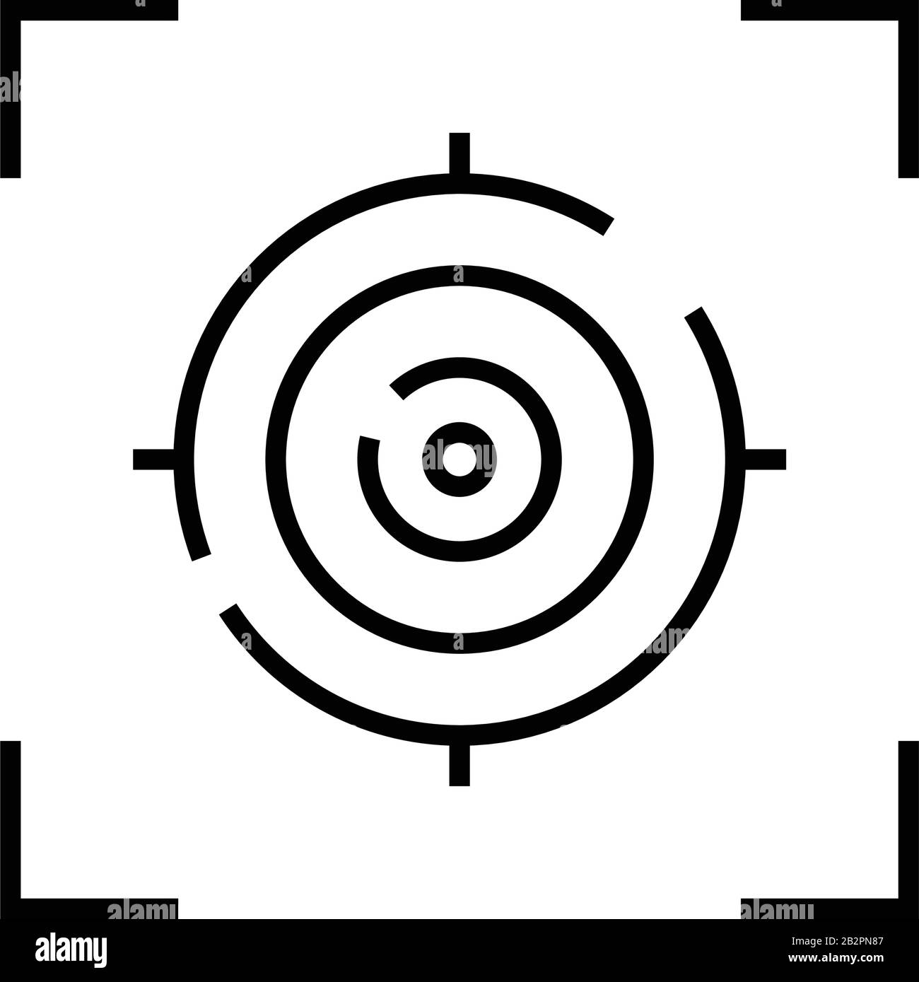 Target line icon, concept sign, outline vector illustration, linear ...