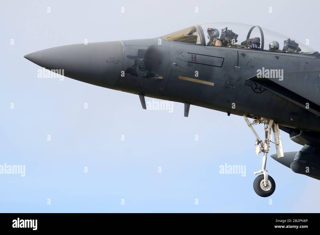 F-15E Eagle from the Lakenheath based 494th Fighter Squadron returning ...