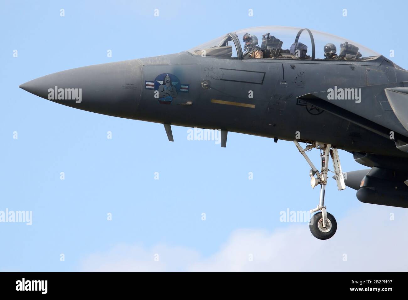 F-15E Eagle from the Lakenheath based 494th Fighter Squadron returning ...