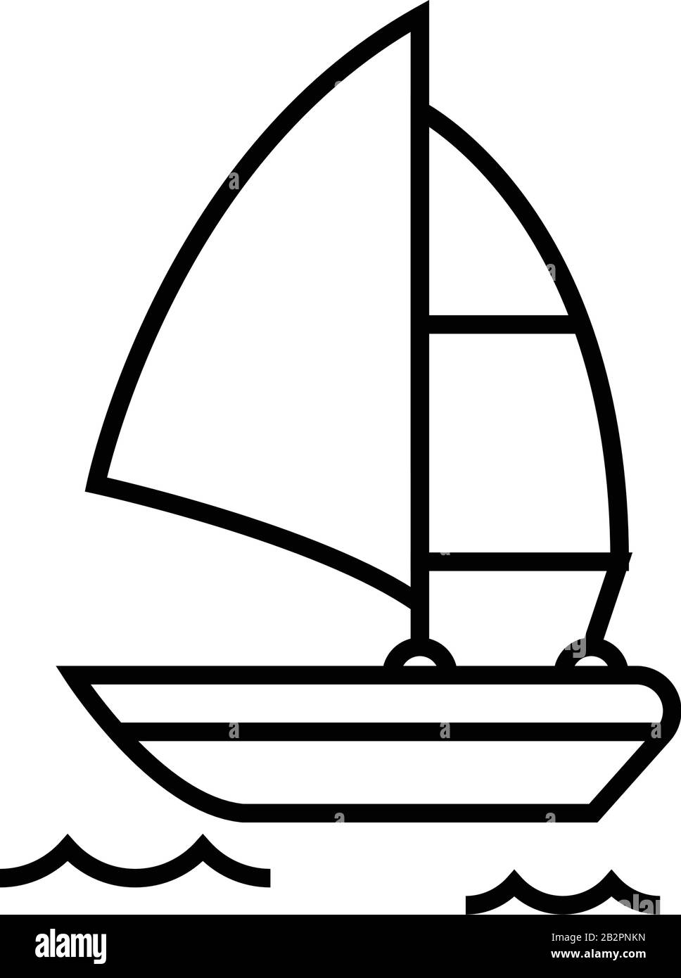 Surfing Boat Line Icon Concept Sign Outline Vector Illustration Linear Symbol Stock Vector