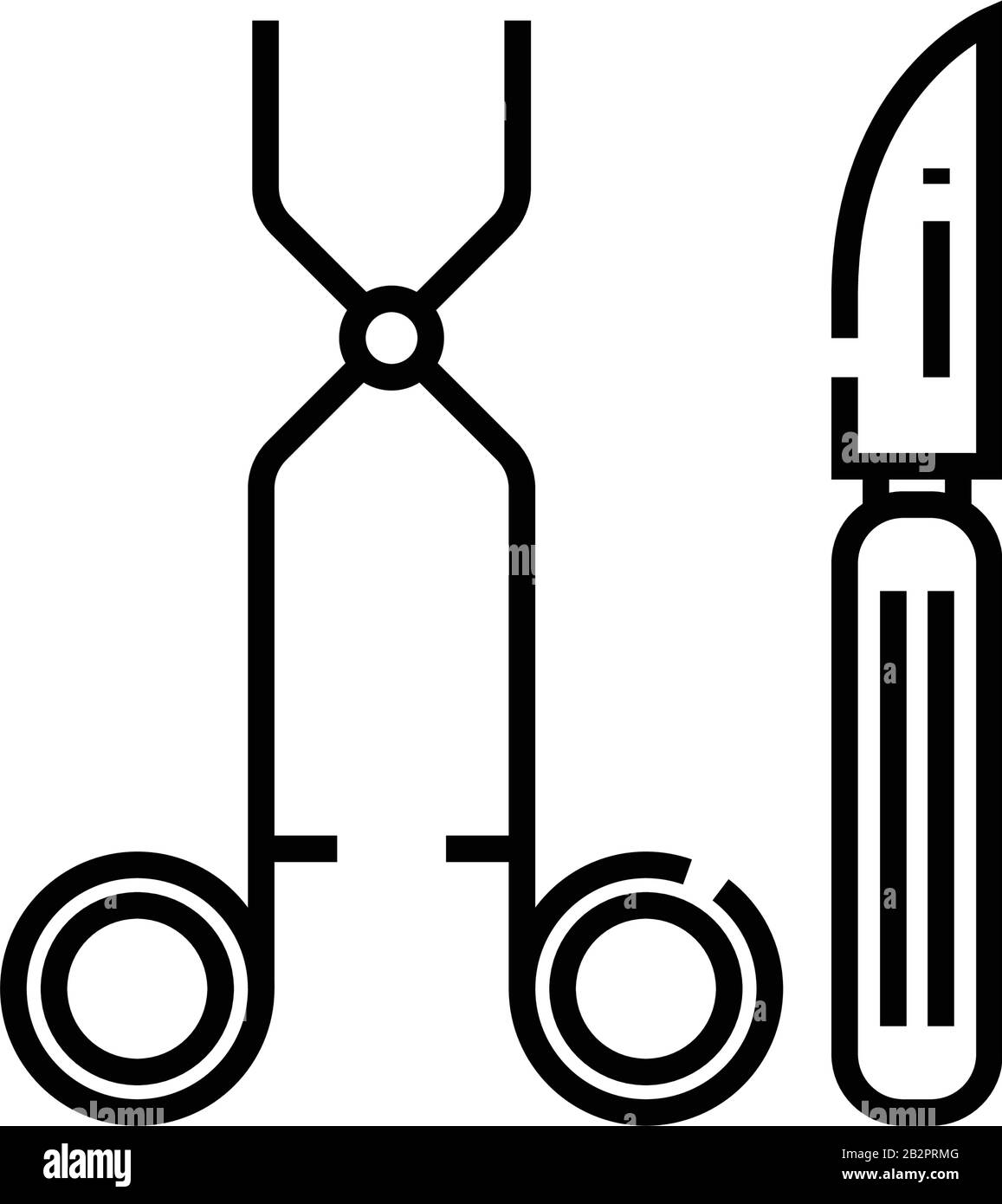 Surgery tools line icon, concept sign, outline vector illustration ...