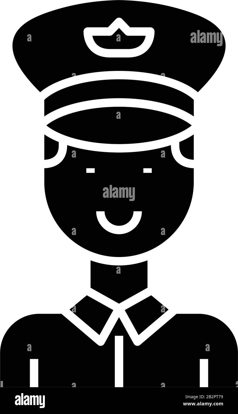 Personnel black icon, concept illustration, vector flat symbol, glyph ...