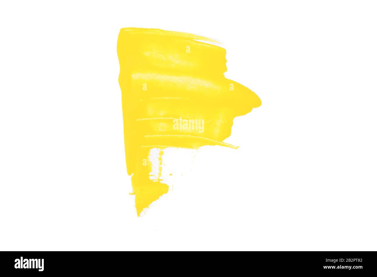 Yellow brush stroke isolated on white background Stock Photo - Alamy
