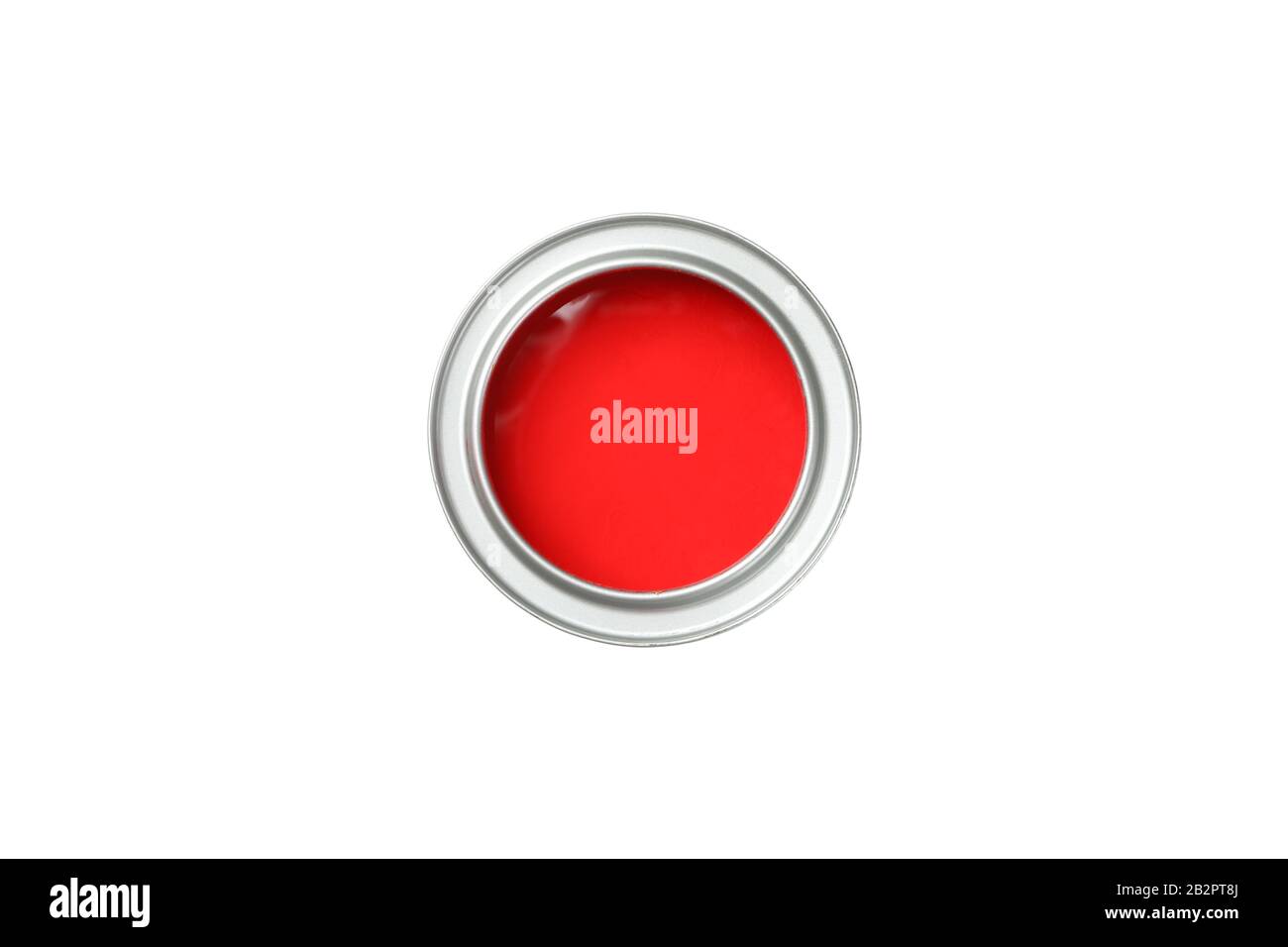 Can of red paint isolated on white background Stock Photo - Alamy