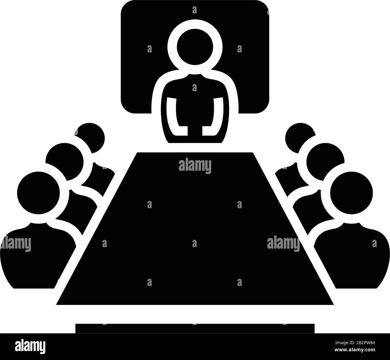 Meeting agenda black icon, concept illustration, vector flat symbol ...