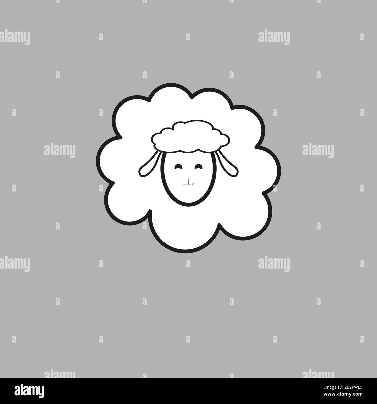 Vector sheep or ram icon, logo, template, pictogram. Modern emblem for ...