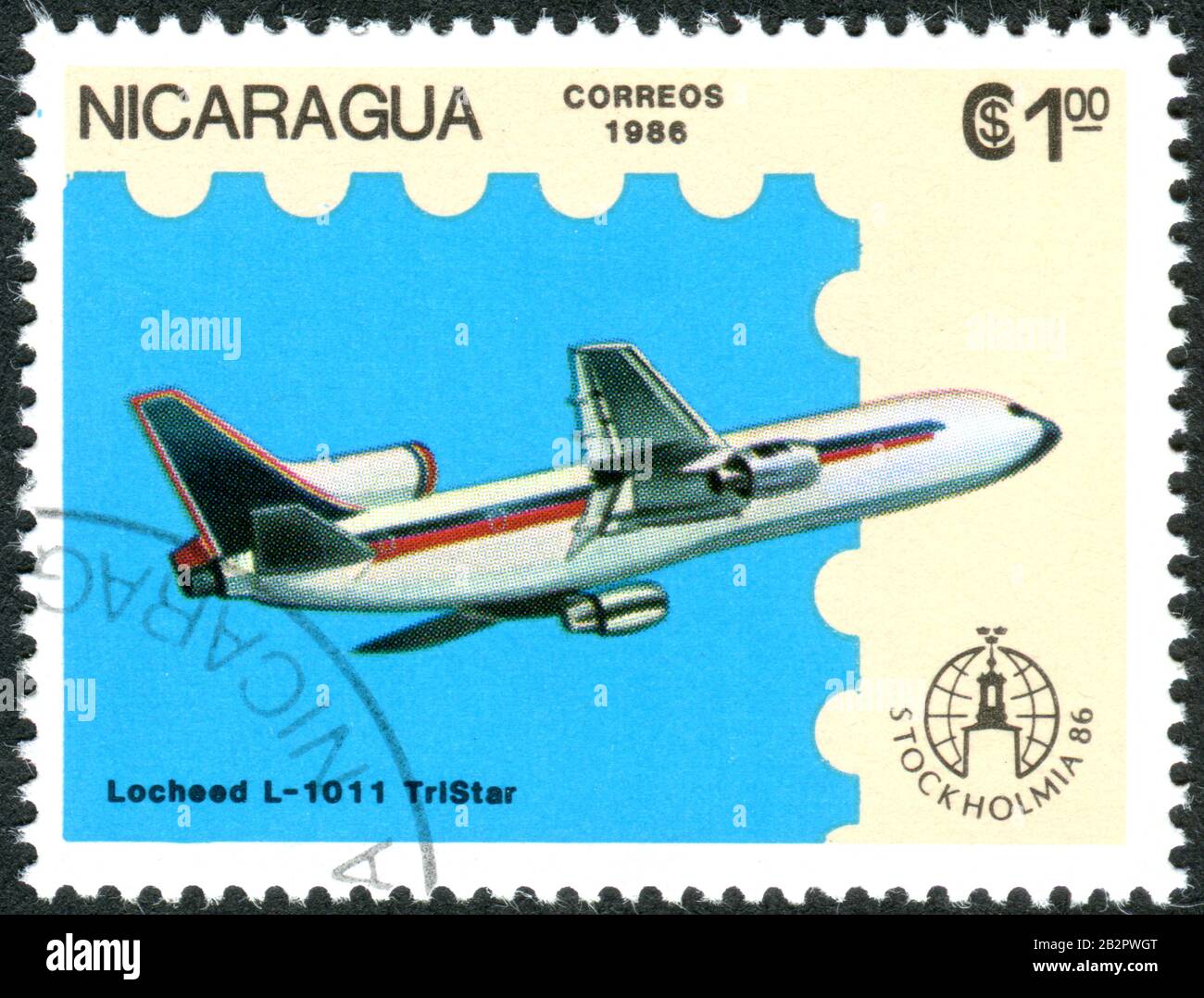 NICARAGUA - CIRCA 1986: A stamp printed in Nicaragua, depicted the ...