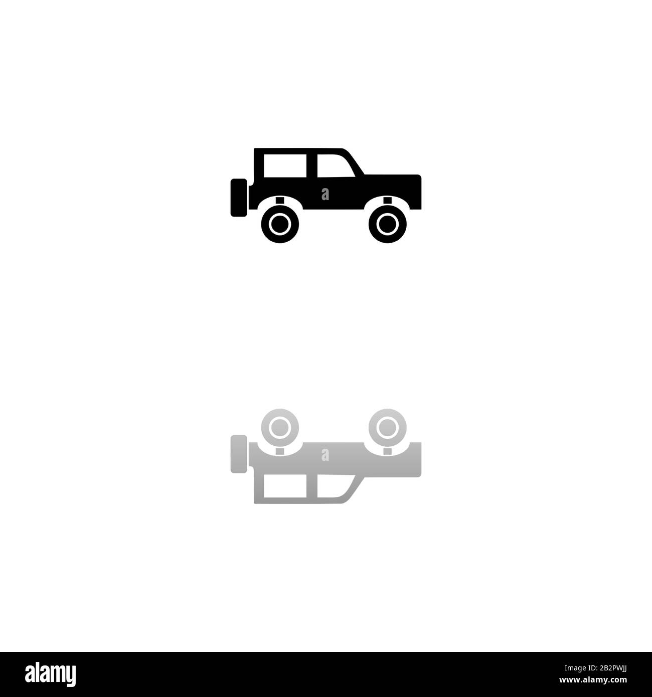 Jeep travel. Black symbol on white background. Simple illustration ...