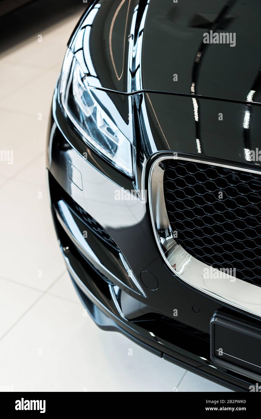 black and shiny car in car showroom Stock Photo - Alamy