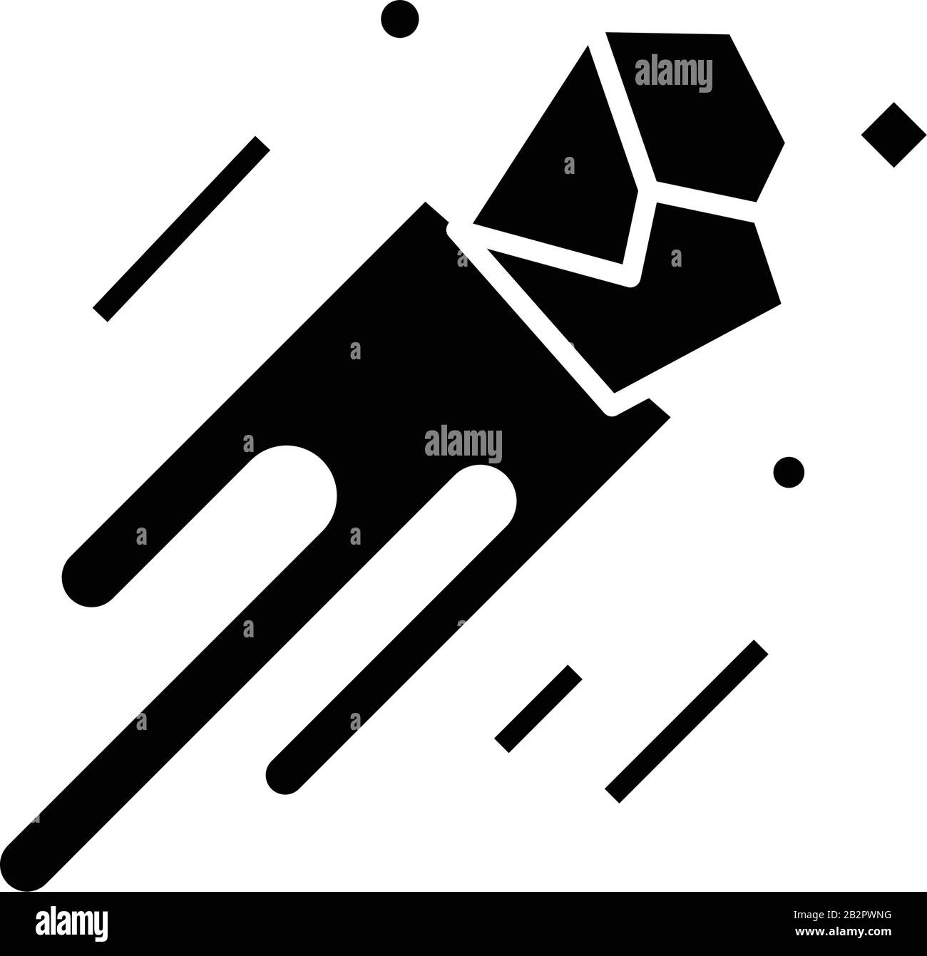 Meteor black icon, concept illustration, vector flat symbol, glyph sign ...