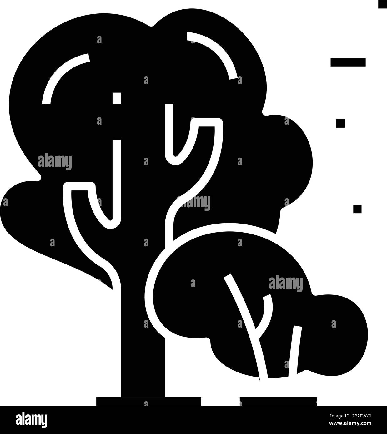 Park trees black icon, concept illustration, vector flat symbol, glyph ...