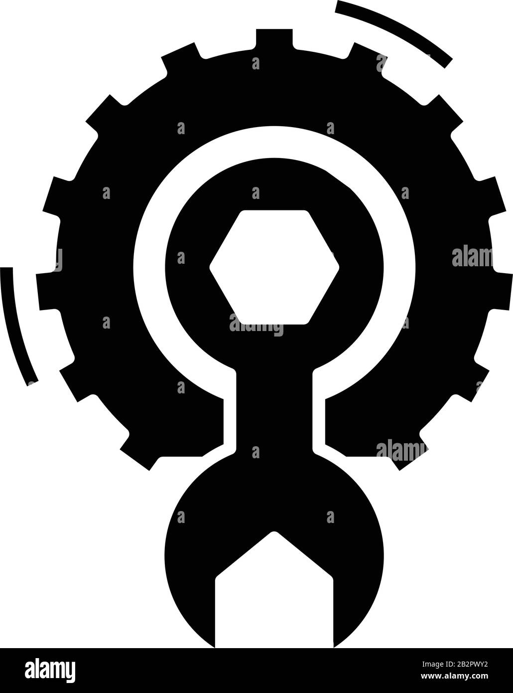 Mechanic settings black icon, concept illustration, vector flat symbol ...