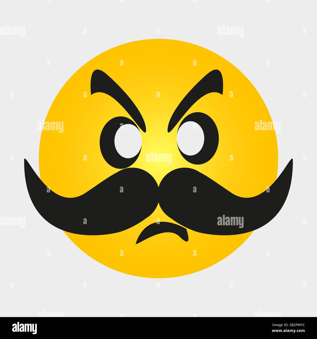 Yellow mustache Smile Icon isolated on white background. Movember sign ...
