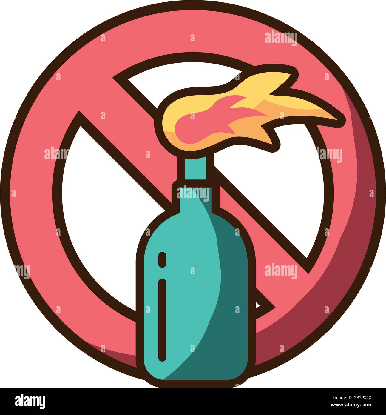 fire bottle, symbol violence on white background vector illustration ...