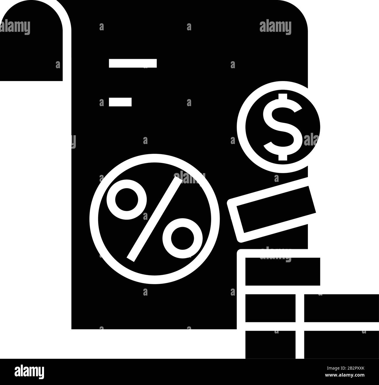 Percentage black icon, concept illustration, vector flat symbol, glyph ...