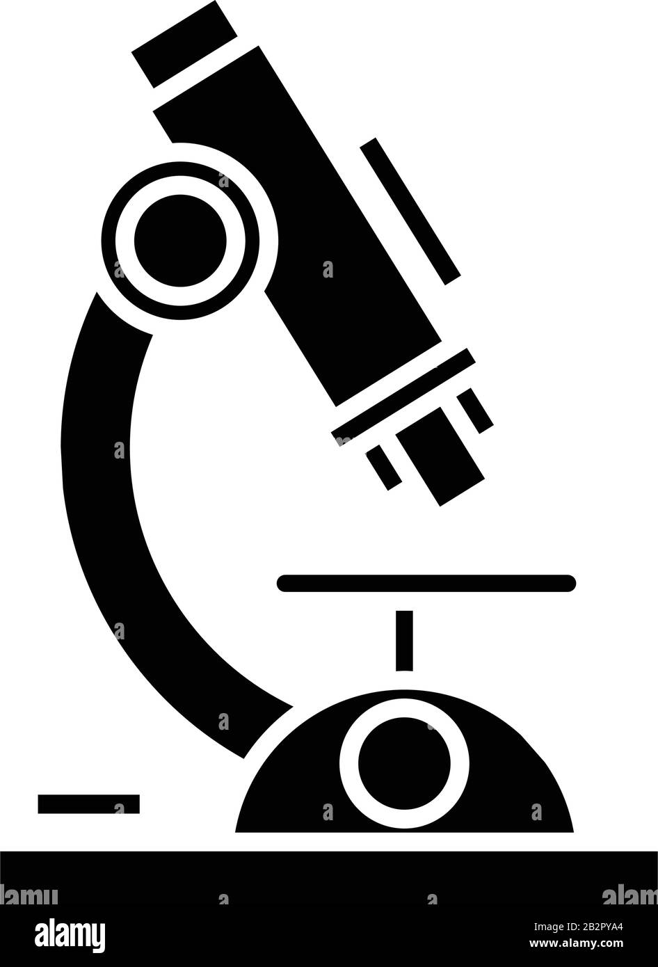 Microscope black icon, concept illustration, vector flat symbol, glyph ...
