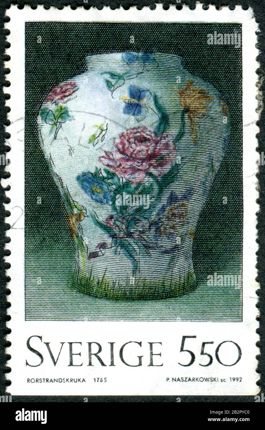SWEDEN - CIRCA 1992: A stamp printed in Sweden, depicts the Rorstrand ...