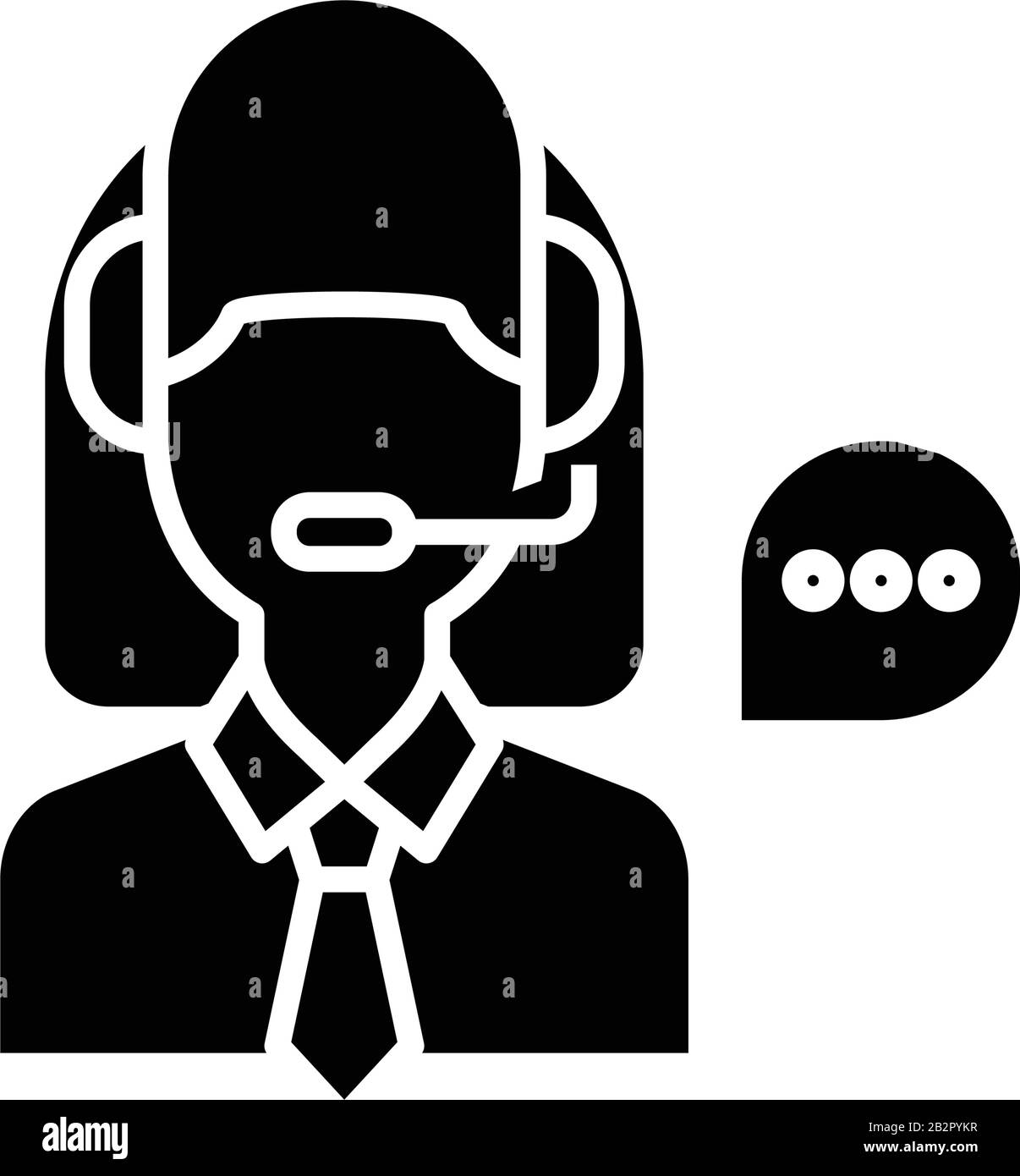 Operator black icon, concept illustration, vector flat symbol, glyph ...
