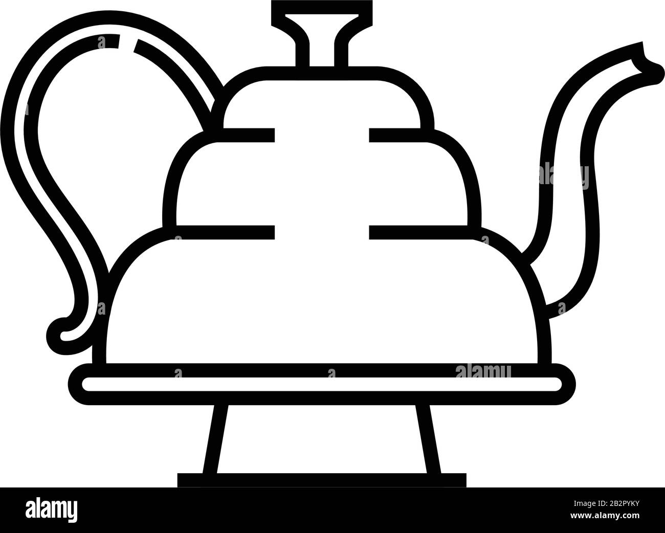 Teapot line icon, concept sign, outline vector illustration, linear ...