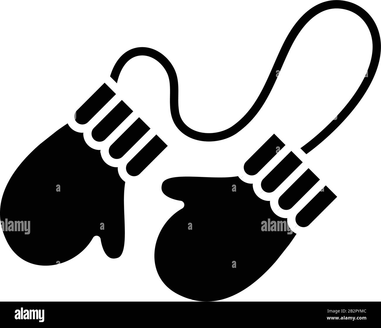 Mittens black icon, concept illustration, vector flat symbol, glyph ...