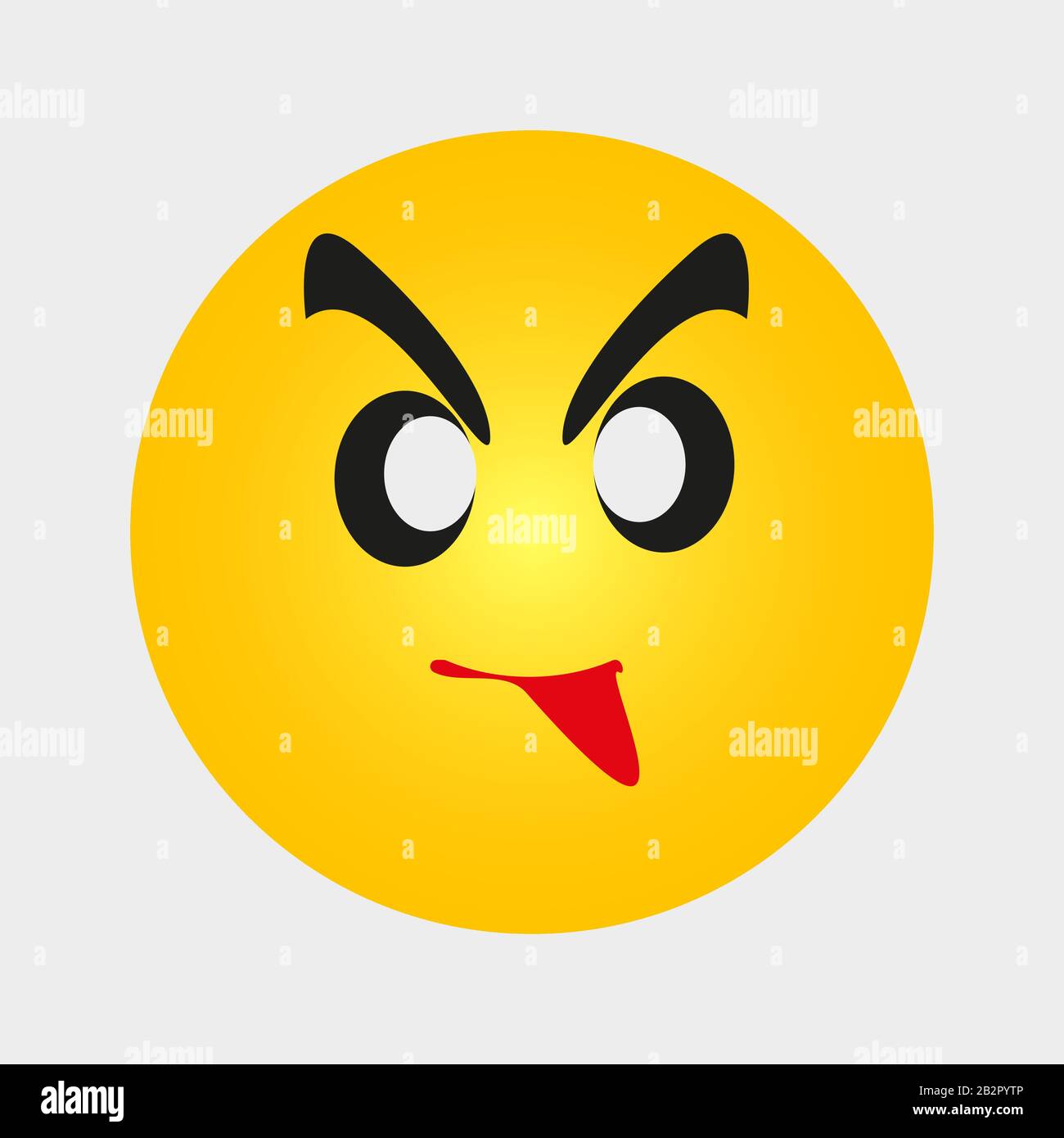 emoji emoticon with a grumpy expression. Yellow Angry Cartoon Face ...