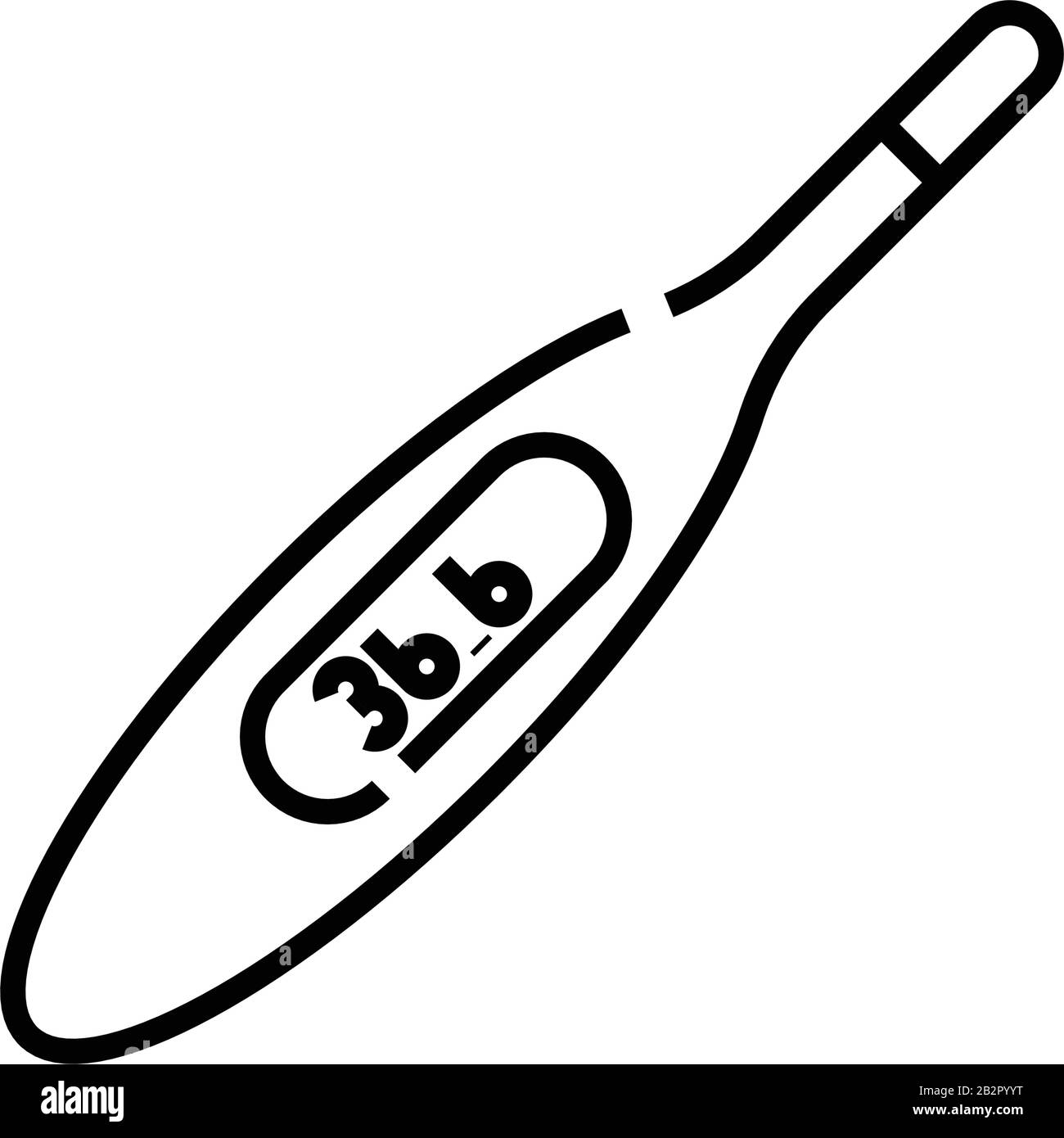 Temperature checking line icon, concept sign, outline vector ...