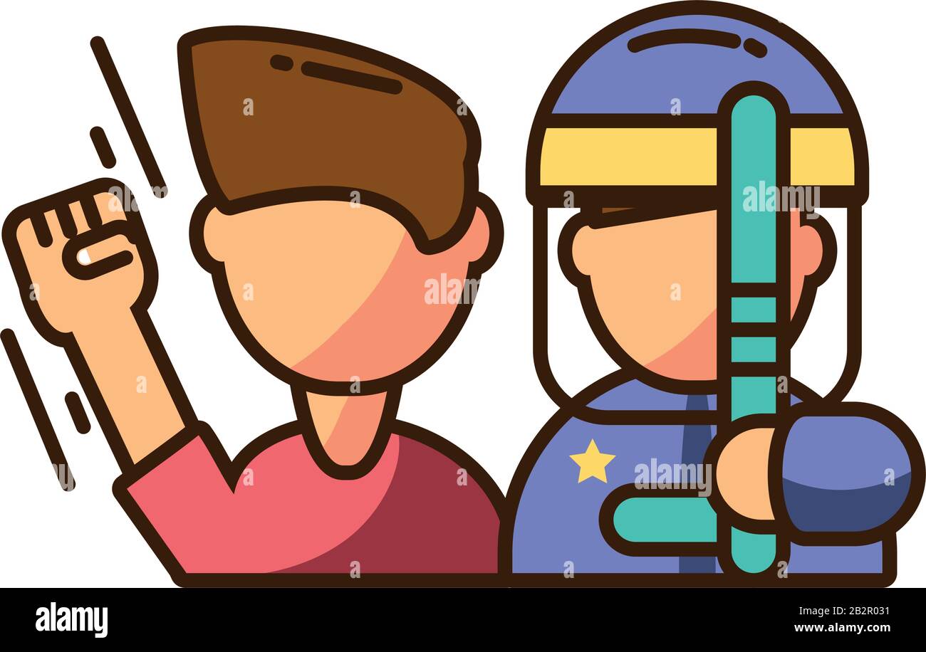 police riot officer in uniform with shield and baton vector ...