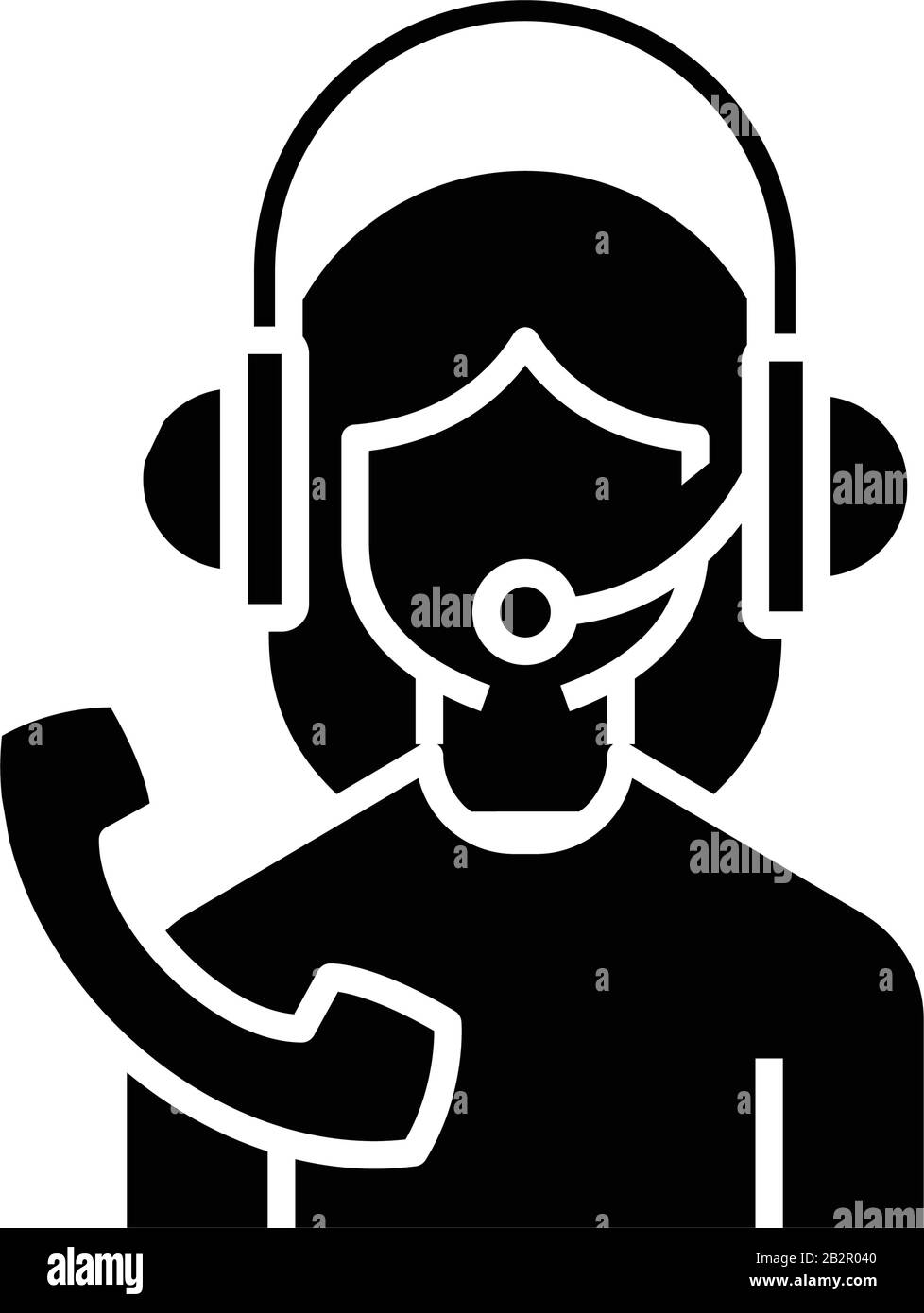 Operator black icon, concept illustration, vector flat symbol, glyph ...