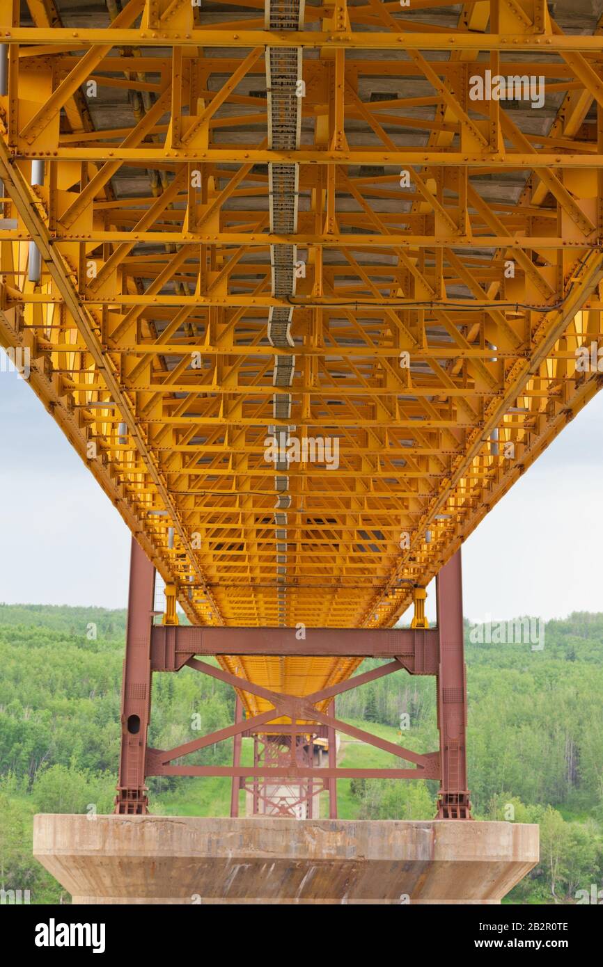 Vertical low angle shot of the architectural details of suspension ...